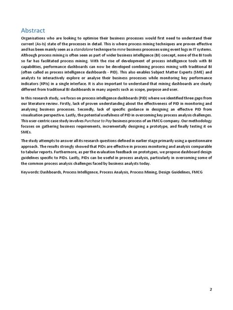 Process Intelligence Dashboard Msc Dissertation Pdf