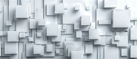 High Tech Futuristic Wall Composed Of Interlocking 3d Rectangles And