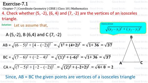 Ncert Class 10 Maths Coordinate Geometry Exercise 7 1 Solutions At Good Bricks