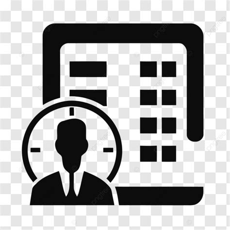 시간 추적 및 인력 배치 아이콘 벡터 흰색 배경에 생산성의 단순한 검은색 아이콘 그림자 없음 작은 프레임 중앙 Png 일러스트 및 벡터 에 대한 무료 다운로드