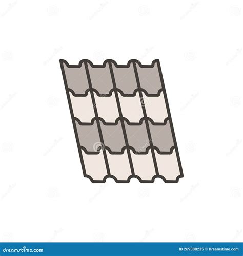 Concrete Tile Roof Modern Icon Vector Roofing Material Sign Stock