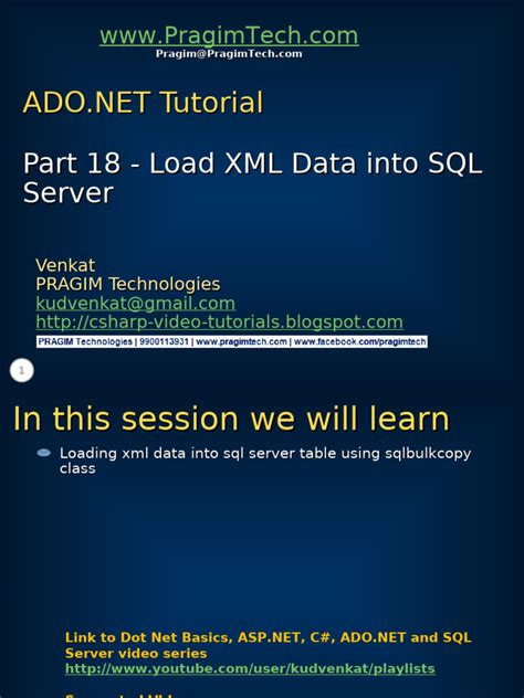 Load Xml Data Into Sql Server Pdf