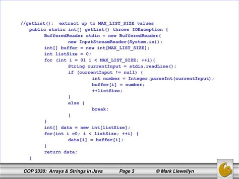 Ppt Cop 3330 Object Oriented Programming Summer 2007 Arrays And Strings In Java Part 2