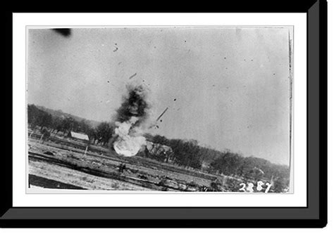 Historic Framed Print German Airplane Exploding As It Hits The Ground