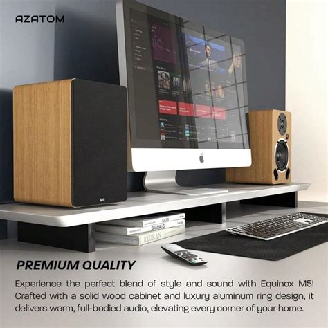 Azatom M5 Powered Bookshelf Speakers 100 Watts 5 Carbon Fibre 2 0 Act