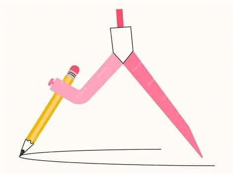 Premium Vector Compass With Pencil Doodle Vector Illustration Isolated