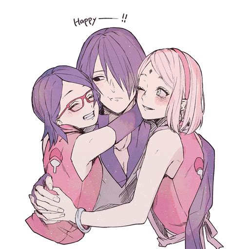 Haruno Sakura Uchiha Sasuke And Uchiha Sarada Naruto And 1 More Drawn By Suzu Tg 390