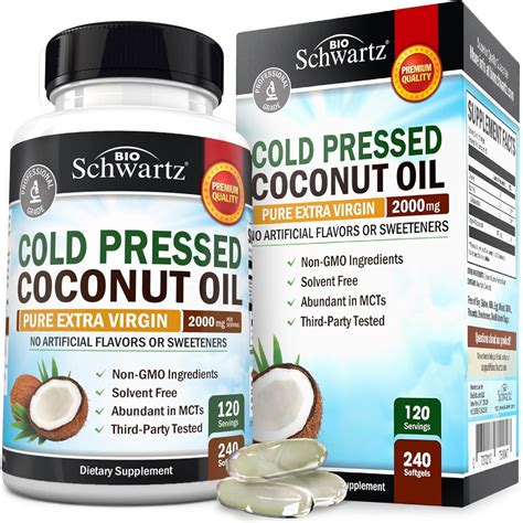 Coconut Oil Capsules 2000mg Organic Pure Extra Virgin