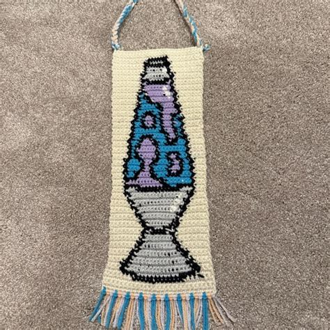 Retro Lava Lamp Crochet Tapestry Pattern 90s Home Decor Pdf Digital