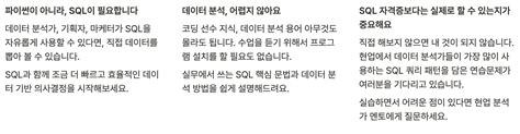 [강의]데이터리안 sql 캠프 입문반 후기