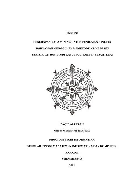 Pdf Skripsi Penerapan Data Mining Untuk Penilaian Dokumentips