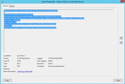 Lync Server 2013 Cu1 Sonrasi Event Id 31059 Hatasi Ve Cozumu Bir