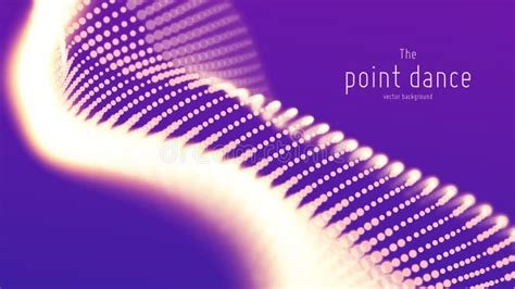 Vector Abstract Violet Particle Wave Points Array Shallow Depth Of