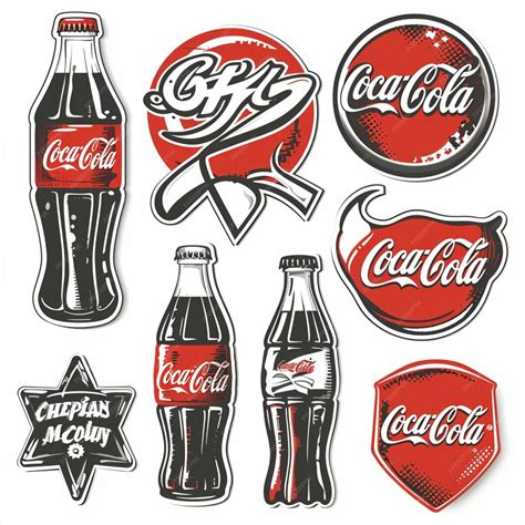 A Collection Of Coca Cola Logos Including Coca Cola Premium Ai
