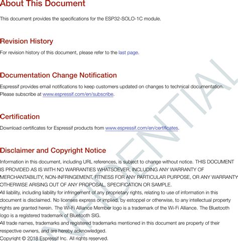 ESPRESSIF SYSTEMS ESP SOLO C WIFI Bluetooth Module User Manual