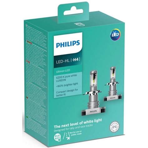 Philips 2x Lâmpadas Ultinon LED H4 LED 6200K - 11342ULWX2 - Compara preços