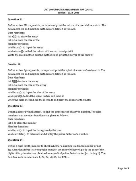 Last 10 Computer Assignments For Class Xi Sxi Pdf Method Computer Last 10 Computer Assignments For Class Xi Sxi Pdf Method Computer