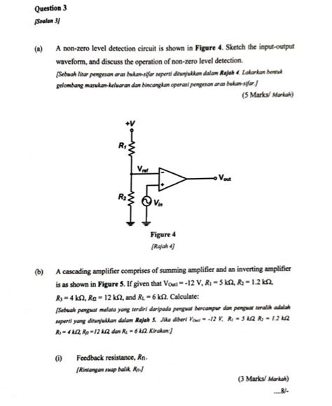 Solved Question Soalan A A Non Zero Level Detection Chegg
