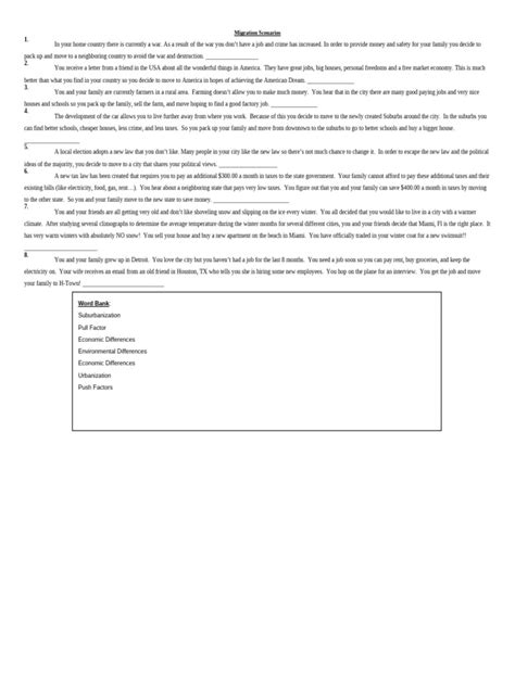 Copy Of Migration Scenarios 1 Pdf Economies