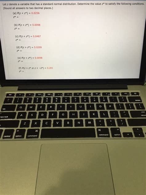 Solved Let Z Denote A Variable That Has A Standard Normal Chegg