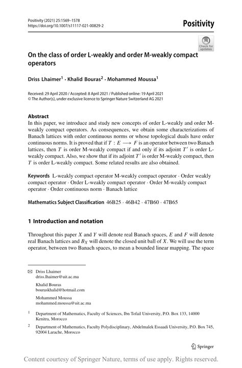 On The Class Of Order L Weakly And Order M Weakly Compact Operators Request Pdf