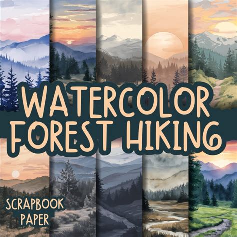 Watercolor Forest Hiking Scrapbook Paper Double Sided Decorative Craft