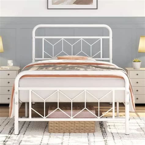 Yaheetech 3ft Single Bed Frames Vintage Sturdy Metal Platform Bed With Large Bed £78 91