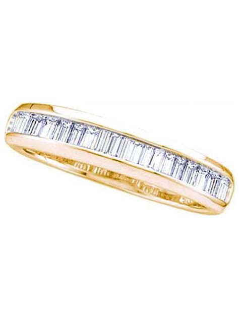 14kt Yellow Gold Womens Baguette Diamond Wedding Anniversary Band Ring