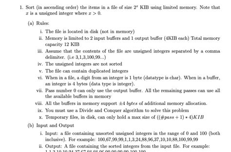 A Describe The Algorithm To Solve The Problem For A Chegg