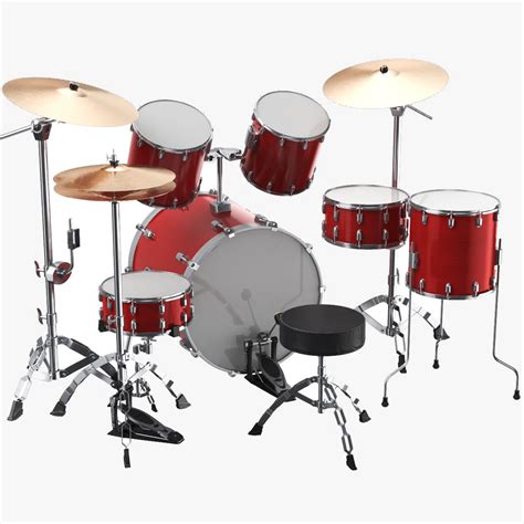Red Drum Kit 3d Model Turbosquid 1811847