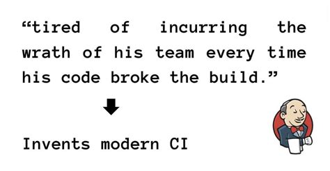 Jenkins Was Invented Bc An Engineer “got Tired Of Incurring The Wrath