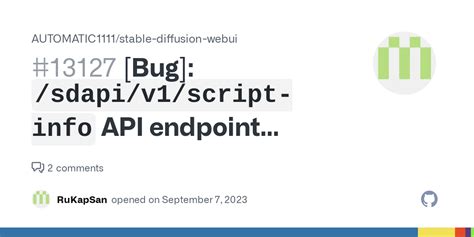 Bug Sdapi V Script Info Api Endpoint Broken Issue Automatic Stable