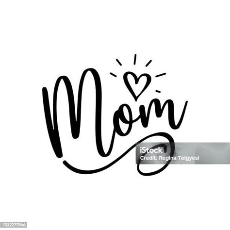 엄마 서예 디자인 문신 인사말 카드 포스터 선물 디자인에 적합합니다 머그에 대한 스톡 벡터 아트 및 기타 이미지 머그