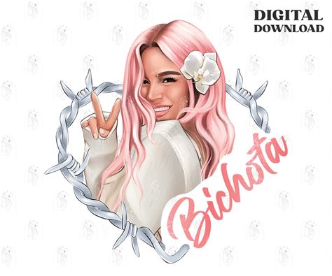 Karol G Png With Pink Hair Bichota New Album Sublimation Designs
