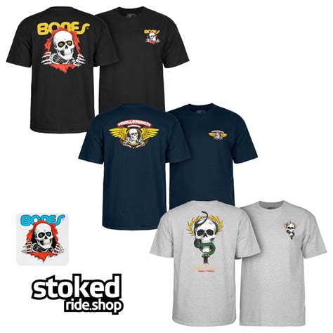 Powell Peralta Classic Skateboard T Shirts 3 Pack With Stickers