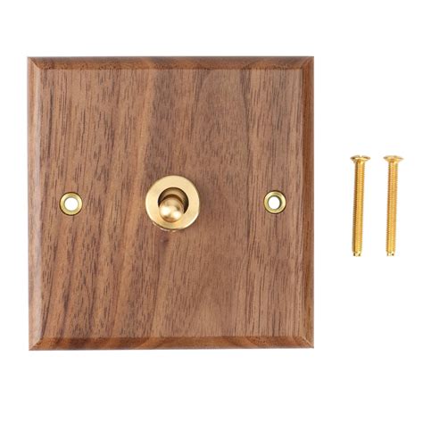 Koeydxst Retro American Industrial Style Light Switch Socket Solid Wood Brass Toggle Switch
