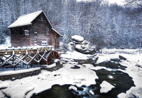 Babcock Mill Babcock State Park West Virginia Snow Matthew Borkoski