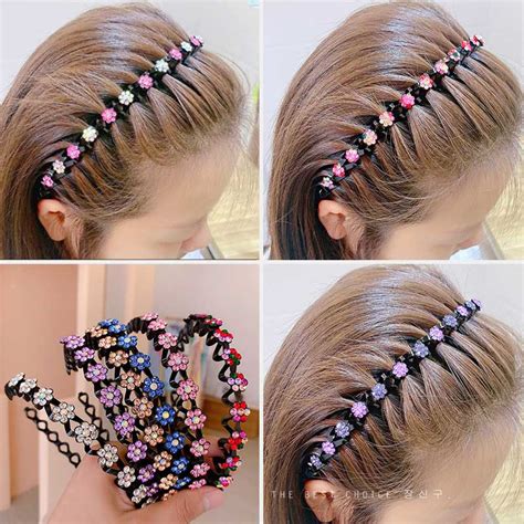 Fashion Pearl Non Slip Rhinestone Hairbands Elastic Flower Women Hair