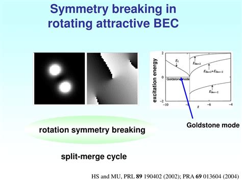Ppt Symmetry Breaking In Scalar Spinor And Rotating Bose Einstein