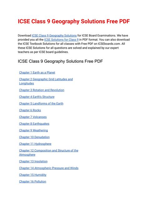 Ppt Icse Class 9 Geography Solutions Free Pdf Download Powerpoint