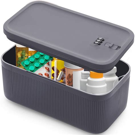 Medication Lock Boxsmall Lockable Storage Box With Combination Code For Phonemedicine Safe