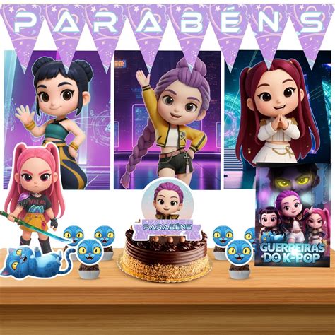 Kit Festa Guerreiras Do Kpop Só Um Bolinho 35pçs Elo7