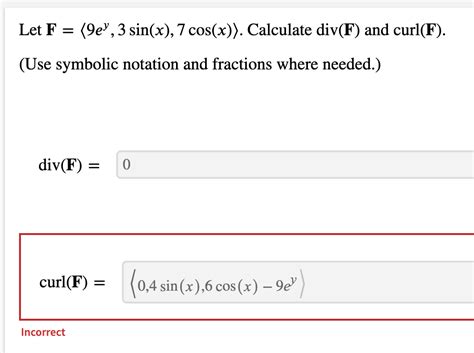 solved let f 2x 2y 6z calculate div f and curl f