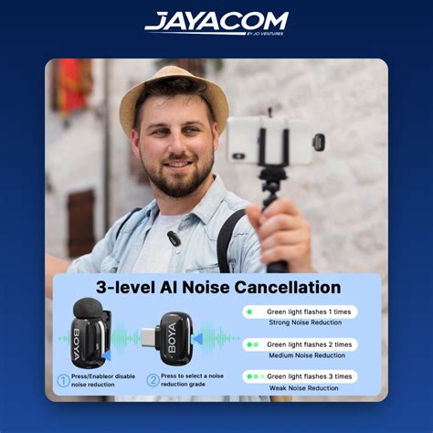 Boya Mini Wireless Microphone Usb Type C 1 Receiver 2 Transmitter