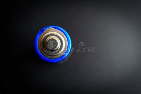 Close Up Of Plus Contact Of An Aa Or Aaa Battery Stock Image Image Of