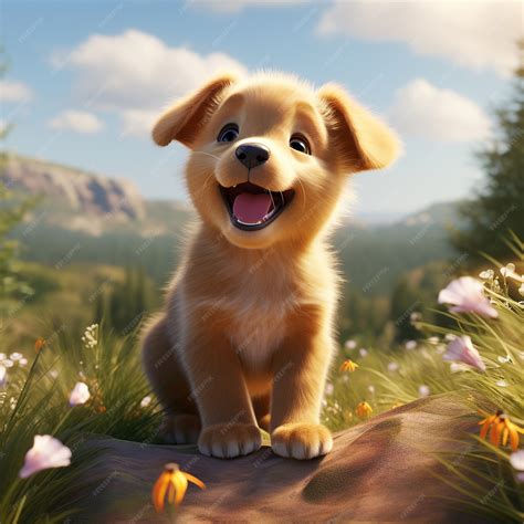 Free Photo Cute Dog With Nature Background