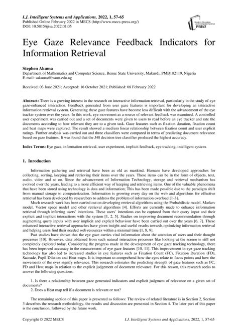 eye gaze relevance feedback indicators for information retrieval