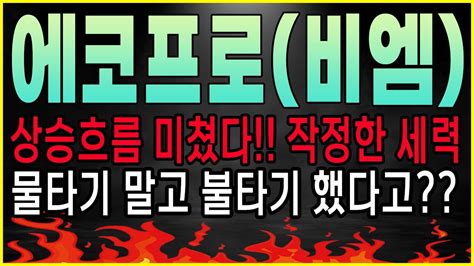 에코프로 에코프로비엠 미친 상승흐름 작정했다 세력 충격 목표가 에코프로 주가 전망 에코프로비엠 주식 분석 Youtube
