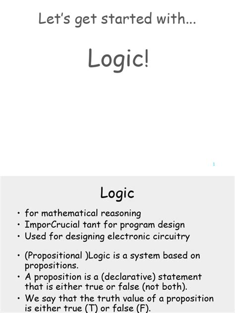 Logic 1st Part Pdf Proposition Logic