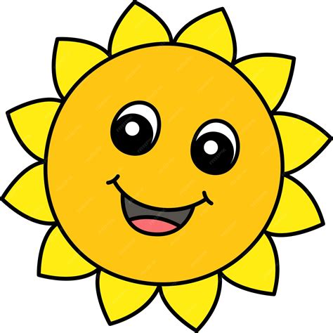 Premium Vector Spring Sun Cartoon Colored Clipart Illustration